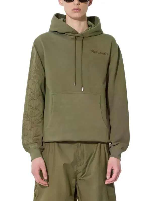 MAHARISHI Embroidered Bamboo-sleeve Hoodie - Green