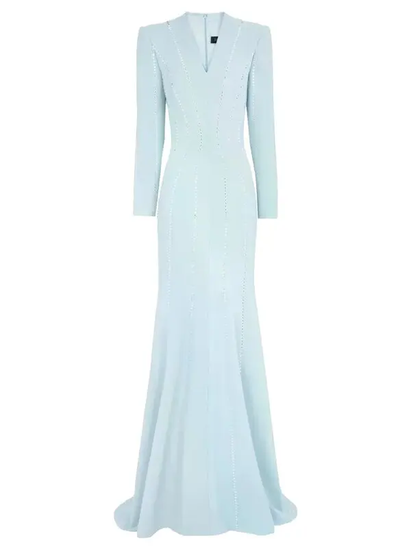 Jenny Packham Victoire Rhinestone-embellished Maxi Gown - Blue