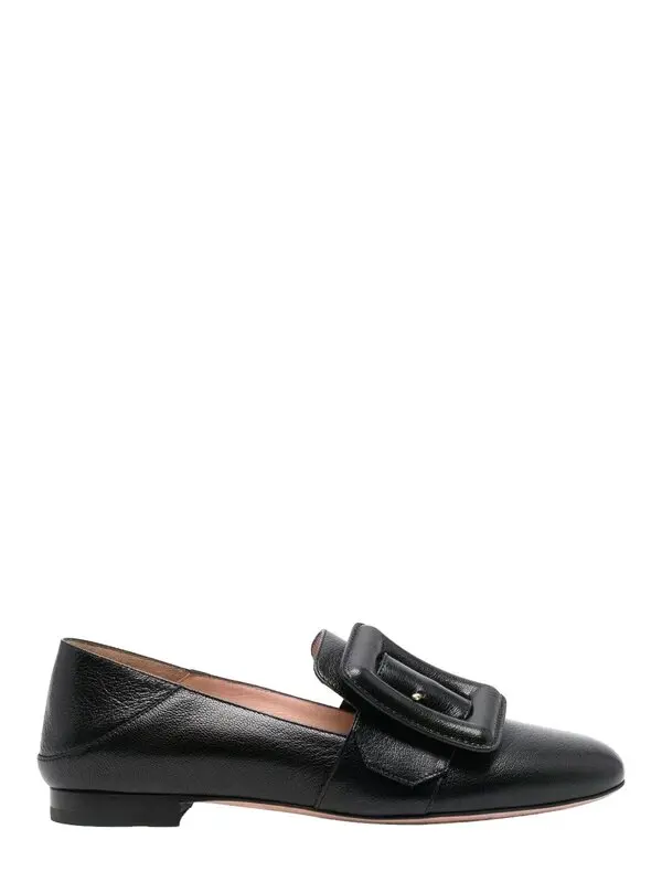 Bally Janelle Buckled Leather Loafers - Black