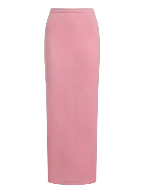 12 STOREEZ Knitted Maxi Skirt - Pink