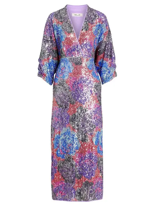 Diane Von Furstenberg Jessel Sequin Embellished Maxi Dress - Lavender