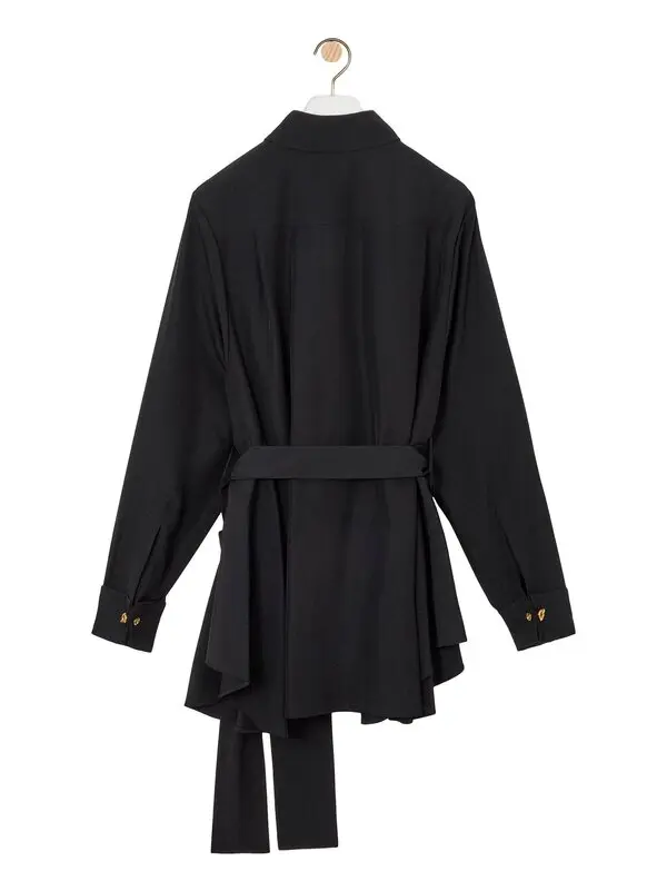 Loewe Belted Silk Blouse - Black