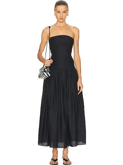 Matteau Strapless Drop Waist Dress - Black