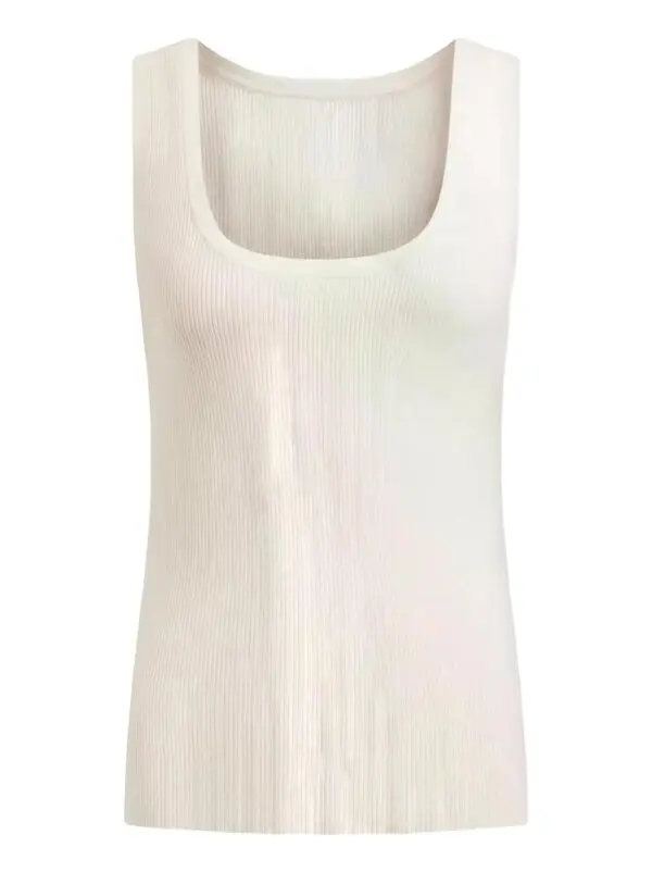 12 STOREEZ Square-neck Ribbed Tank Top - White