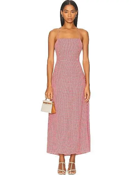 Posse Lori Gingham Maxi Dress - Red Gingham