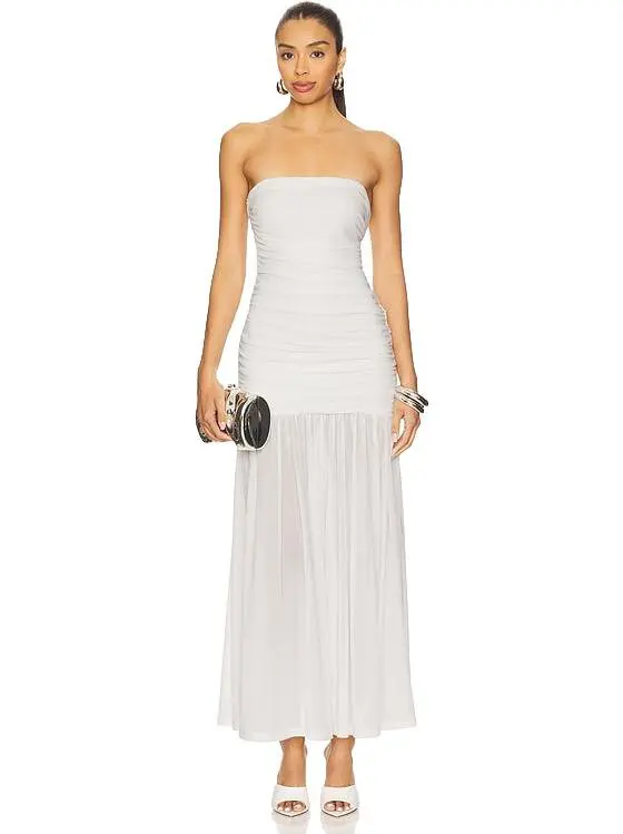 Bardot Solana Mesh Maxi Dress - Orchid White