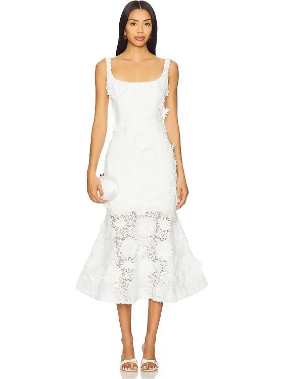 Bardot Marico Lace Midi Dress - Orchid White