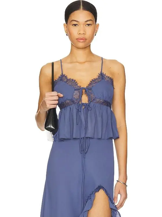 Bardot Amari Lace Detail Cami - Dusty Blue