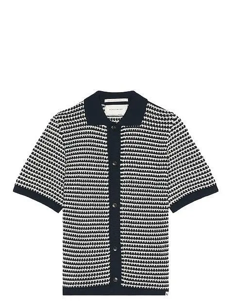 PEREGRINE Island Crochet Shirt - Navy