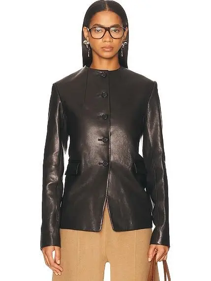 Khaite Jameson Leather Jacket - Black
