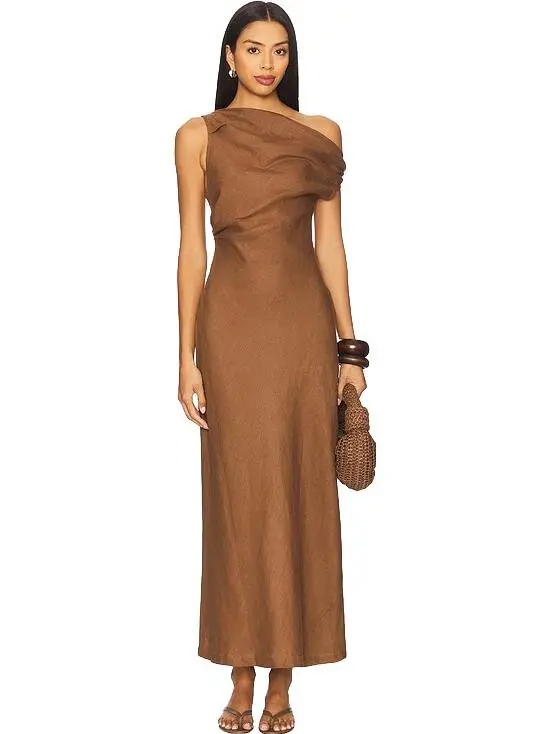 Faithfull The Brand Suis Midi Dress - Brown
