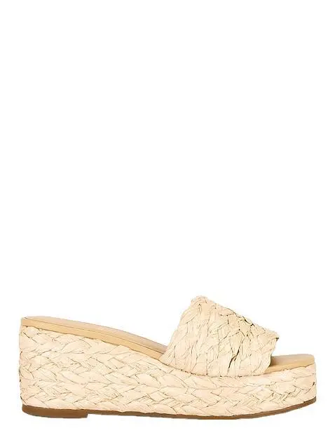 Raye Anais Woven Raffia Platform Sandals - Neutral