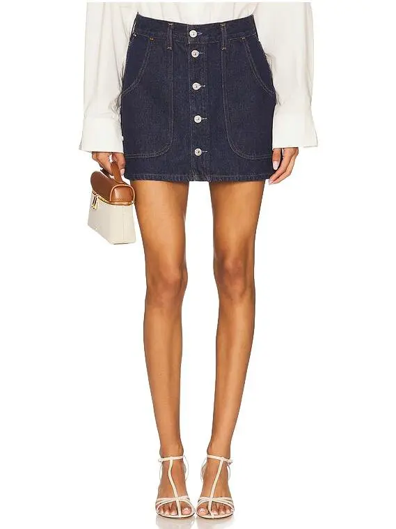 Citizens Of Humanity Curved Pocket Mini Skirt - Blue