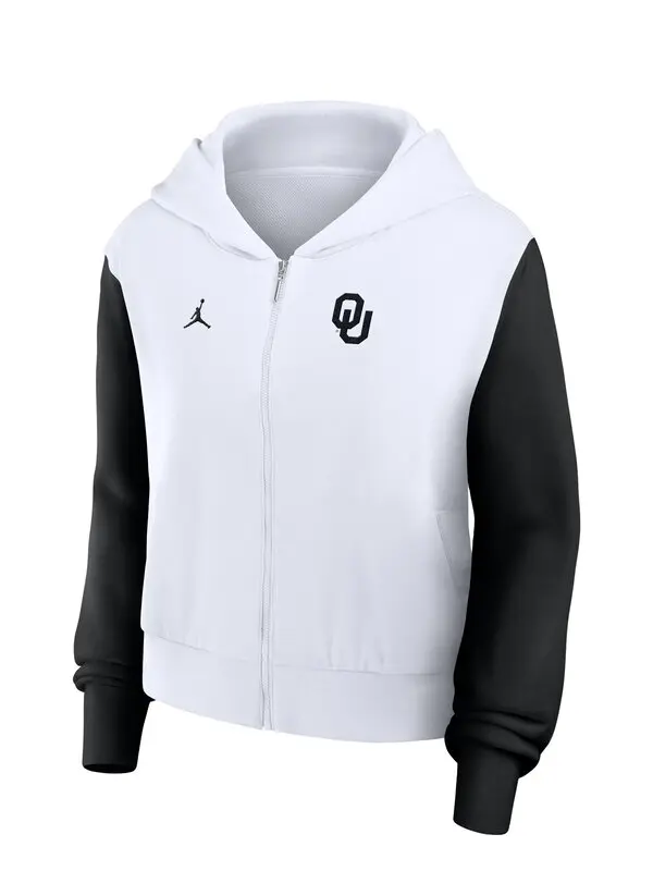 JORDAN Oklahoma Athletic Prep Colorblocked Full-zip Hoodie - White