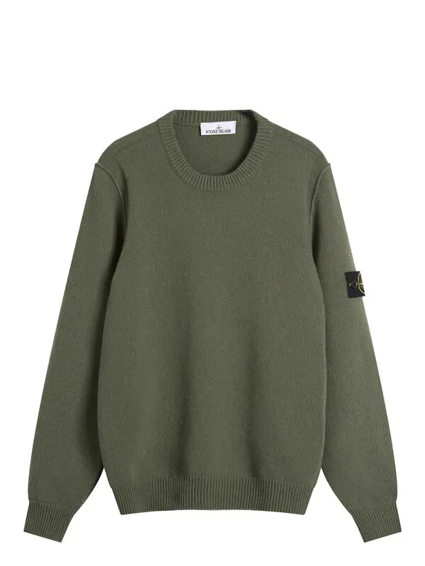 Stone Island Lambswool Crew Neck Jumper - Military Green