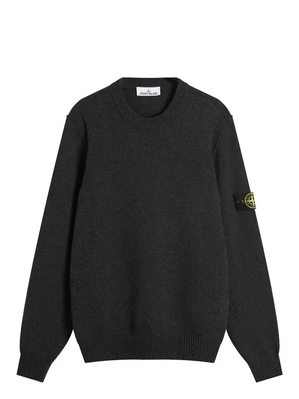 Stone Island Lambswool Crew Neck Jumper - Charcoal Melange