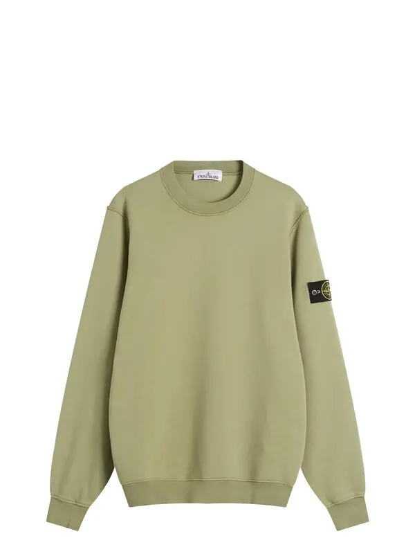 Stone Island Organic Cotton Fleece Sweatshirt - Sage