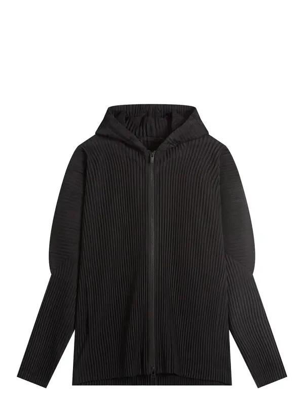 Issey Miyake Pleated Zip Jacket - Black