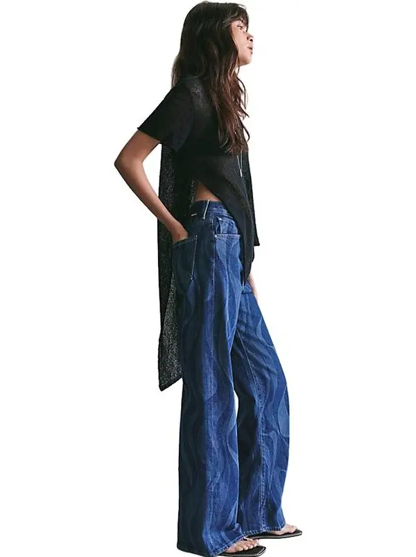 MOTHER The Lasso Sneak Printed Jeans - Twist Of Fate