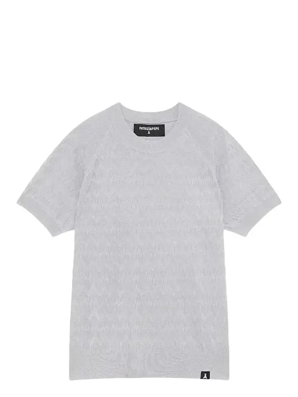 Patrizia Pepe Textured Raglan-sleeve T-shirt - Grey