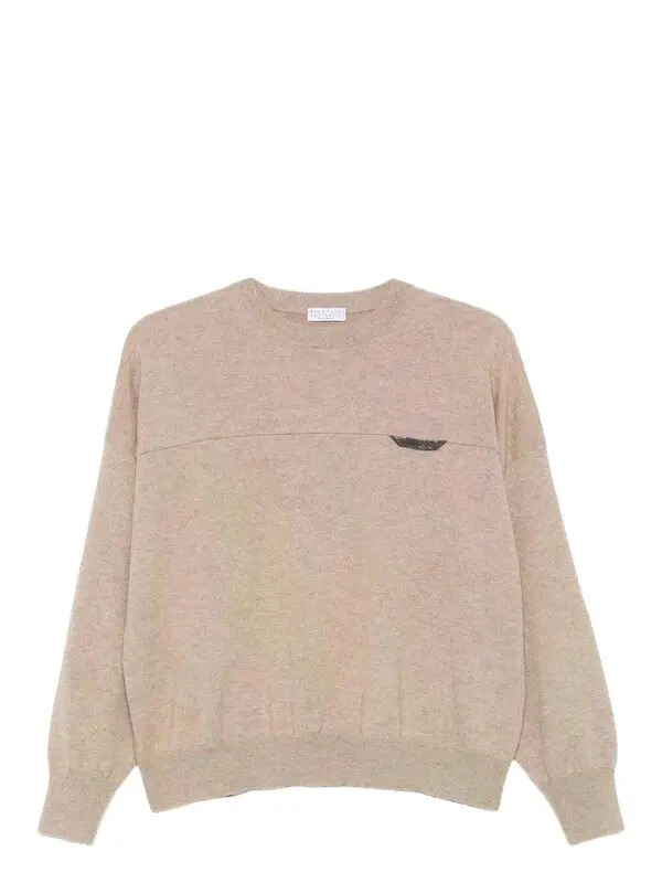 Brunello Cucinelli Monili-embellished Sweater - Brown