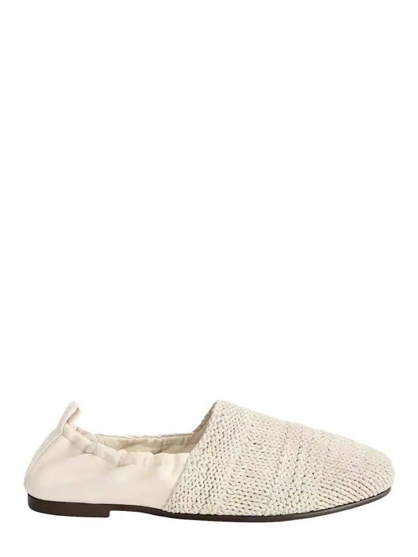 12 STOREEZ Interwoven Leather Loafers - White