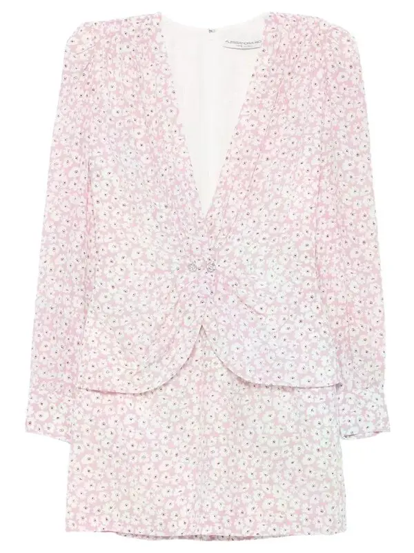 Alessandra Rich Floral-print Mini Dress - Pink