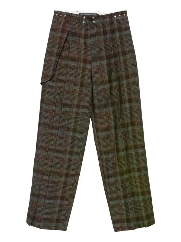 Andersson Bell Check Wrap Trousers - Brown