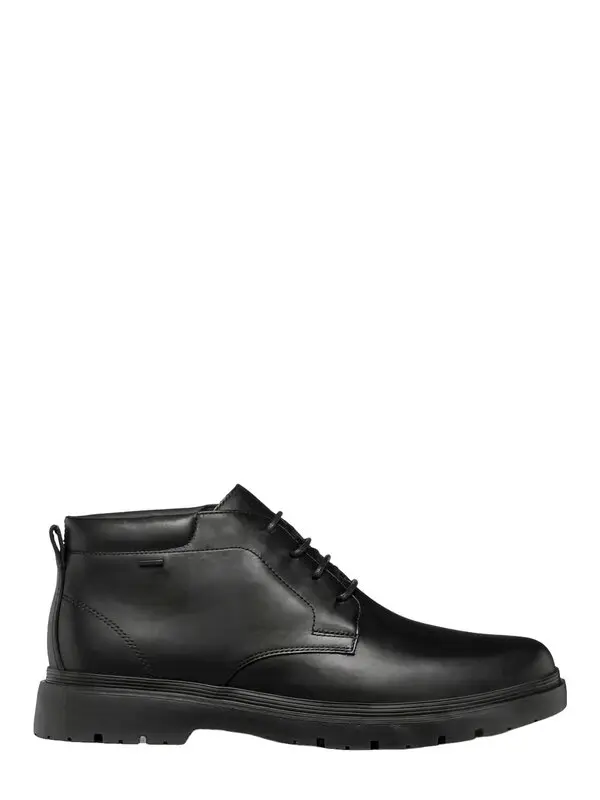 Geox Lace-up Leather Boots - Black