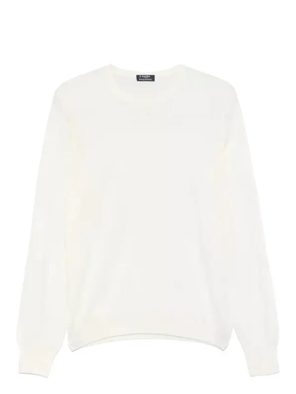 BARBA NAPOLI Fine-knit Virgin Wool-silk Blend Sweater - White