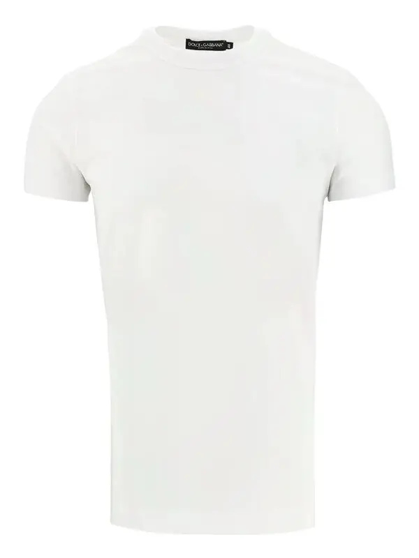 Dolce & Gabbana Logo-embroidered Cotton T-shirt - White