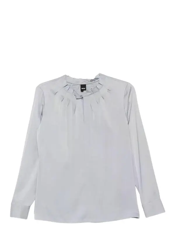 BOSS Pleat-detailed Blouse - Grey