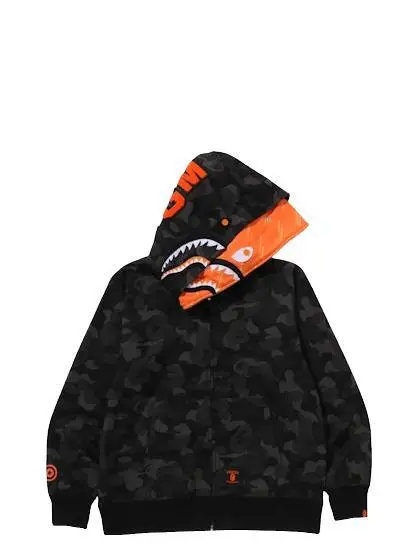 BAPE X Porter Stand Shark Full Zip Double Hoodie - Black