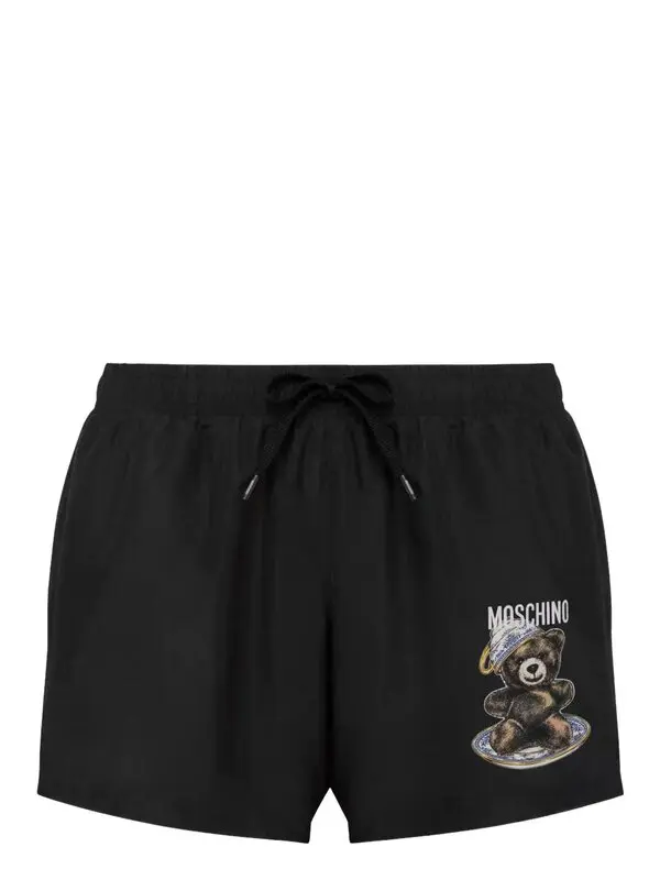 Moschino Teddy Bear-print Swim Shorts - Black