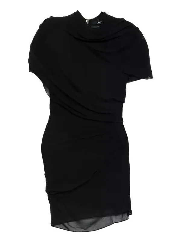 Jacquemus The Castagna Draped Minidress - Black