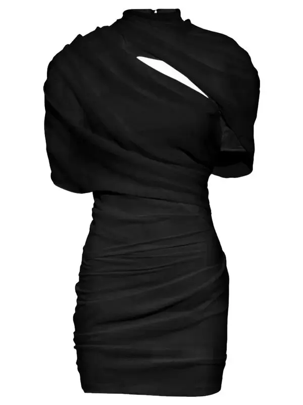 Jacquemus The Castagna Draped Mini Dress - Black