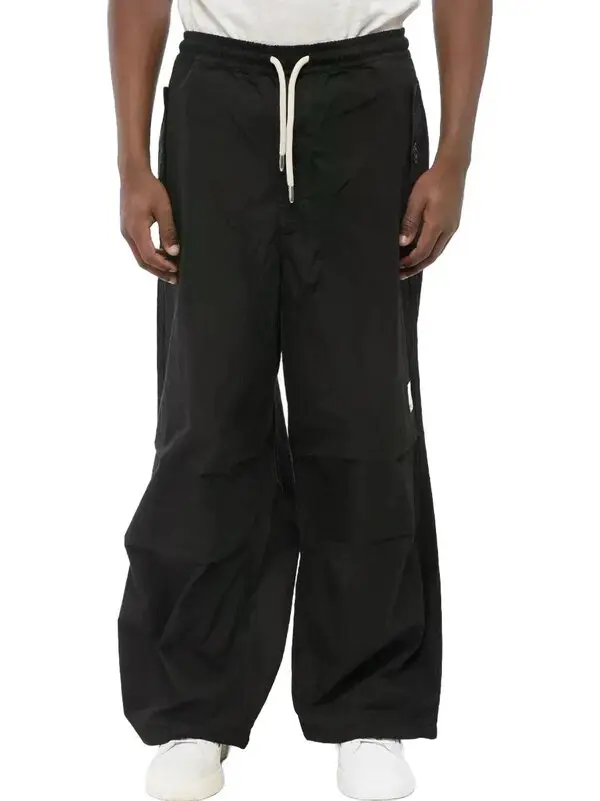 Giorgio Armani Drawstring-waist Flat-front Trousers - Black