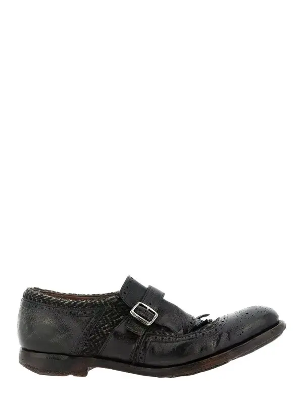 Church's Buckle-fastening Fringed Leather Shoes - Black