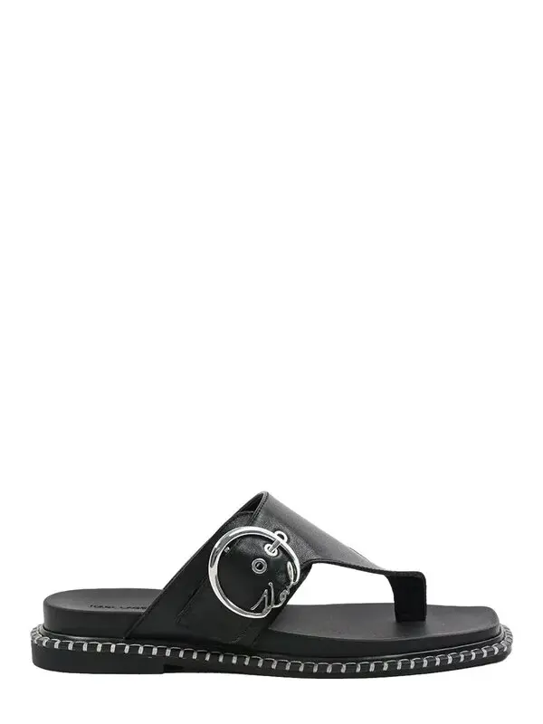 Karl Lagerfeld Buckle-detail Thong Sandals - Black