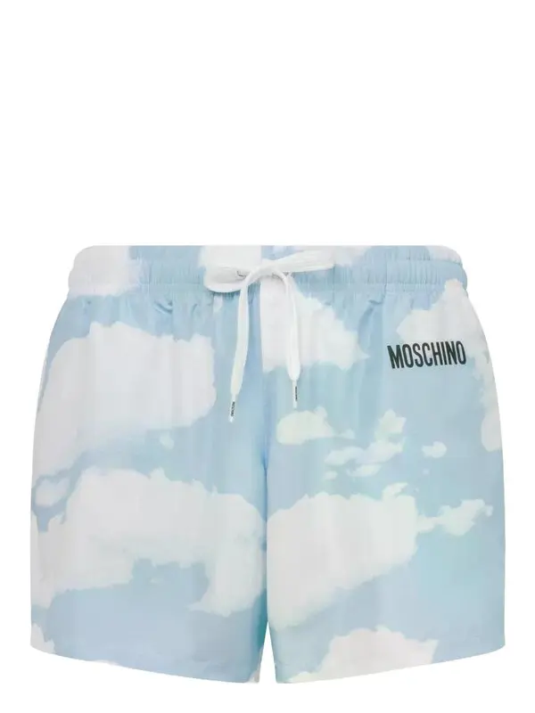 Moschino Cloud-print Swim Shorts - Blue