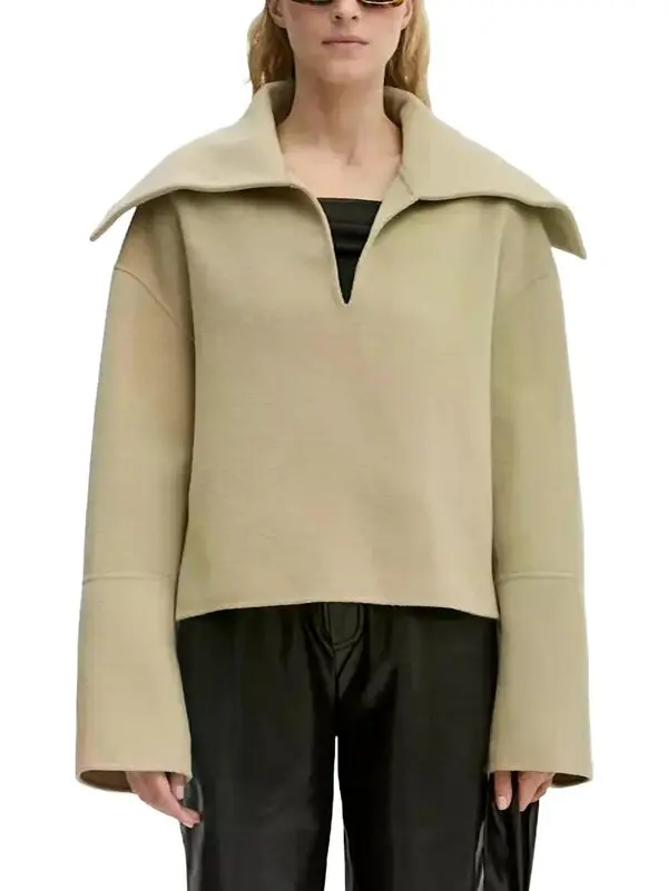 Nanushka Oversized-collar Top - Neutrals