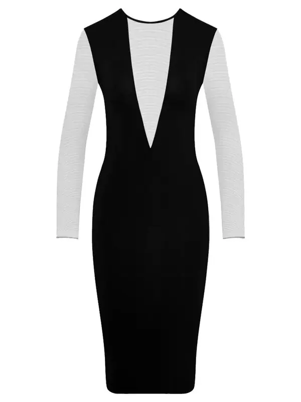 MAISON CLOSE Pure Tentation Long-sleeve Midi Dress - Black