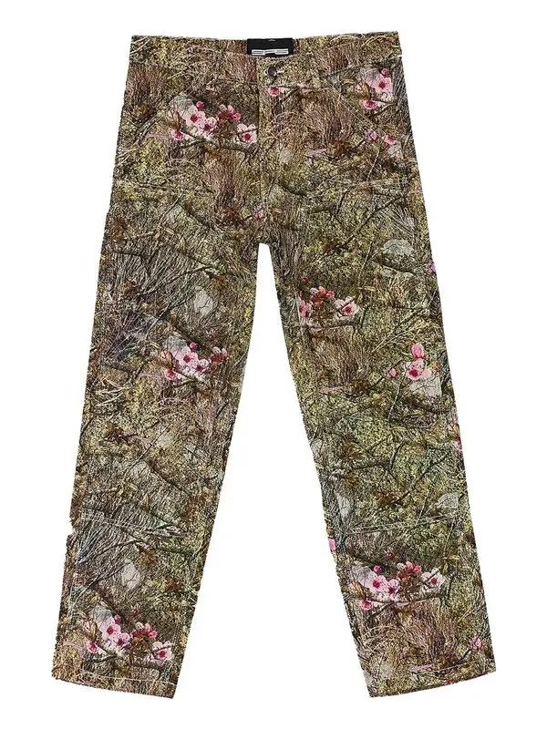 SP5DER Floral Camouflage Print Jeans - Green