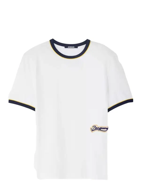 Jacquemus Le Gio Contrast-trimmed Logo T-shirt - White