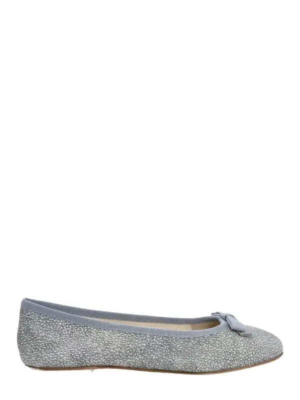 Casadei Bow-embellished Calf Leather Flats - Grey