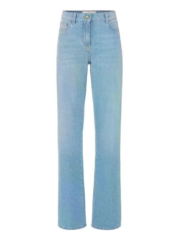 Elisabetta Franchi Rhinestone-embellished Straight-leg Jeans - Blue