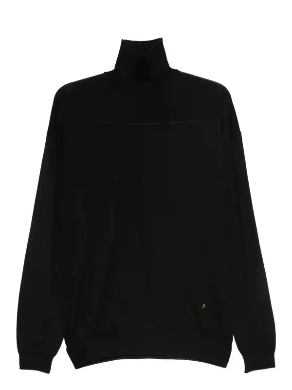 Moschino Turtleneck Wool Sweater - Black