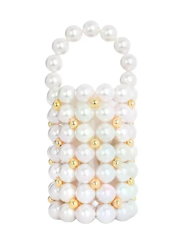 VANINA Le Comino Pearl Beaded Bag - White