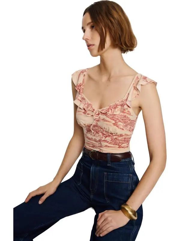 REFORMATION Lemmy Knit Top - Pink