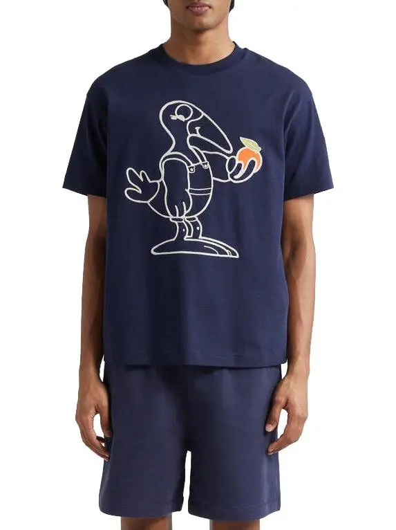 Moncler X Gilga Farm Donald Glover Embroidered Monduck T-shirt - Navy